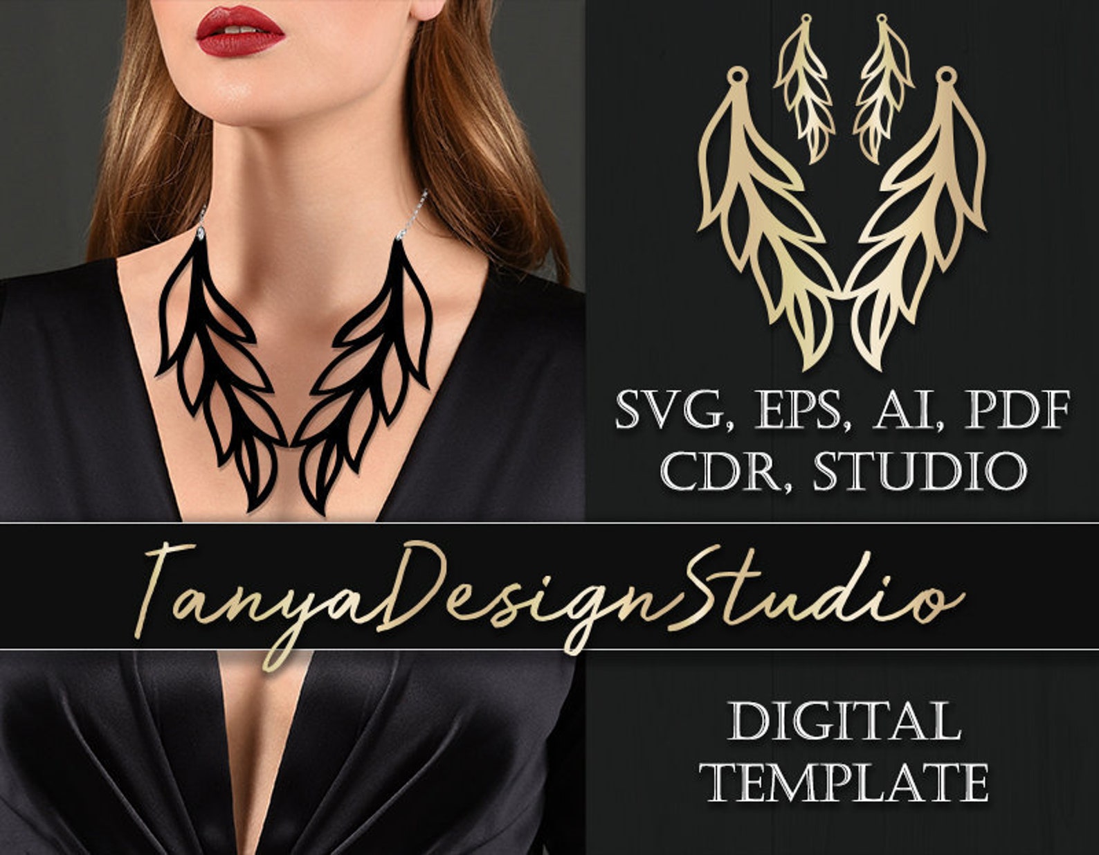 Necklace SVG Ai CDR Eps Pdf Necklace Cut File Leather | Etsy