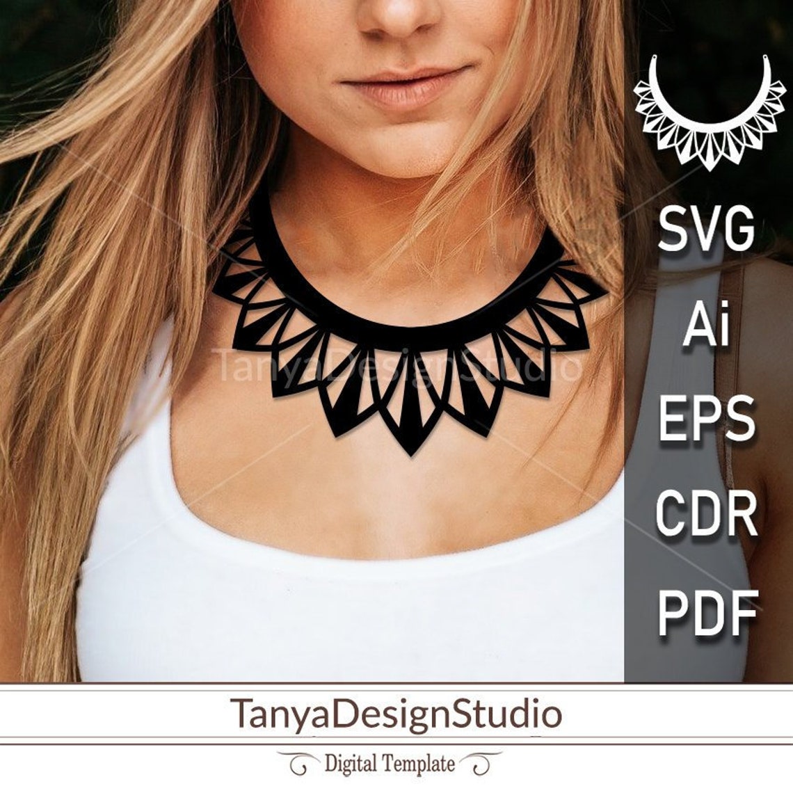 Necklace SVG Ai CDR Eps Pdf Necklace Cut File Leather | Etsy