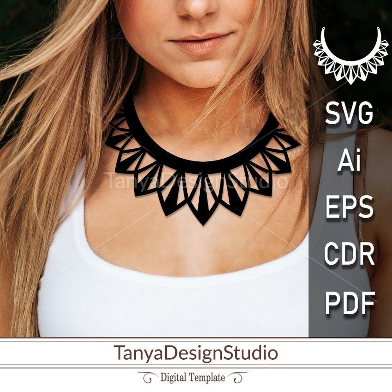 Necklace SVG Ai CDR Eps Pdf Necklace Cut File Leather | Etsy