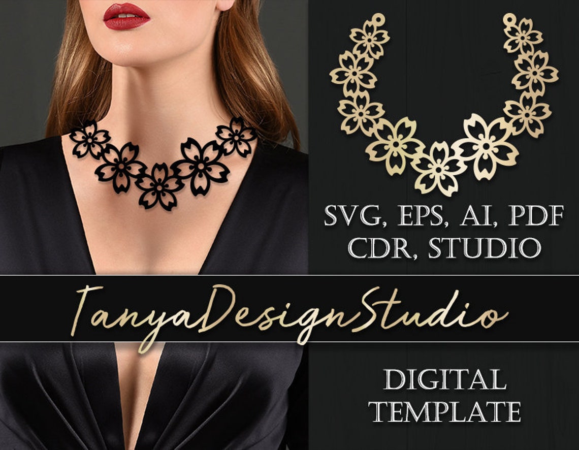 Necklace SVG Ai CDR Eps Pdf Necklace Cut File Leather | Etsy