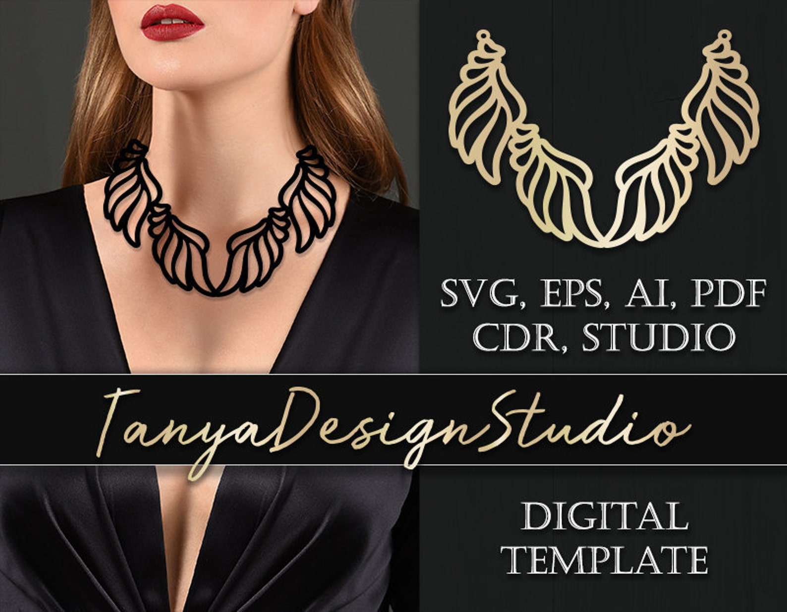 Necklace SVG Ai CDR Eps Pdf Necklace Cut File Leather - Etsy