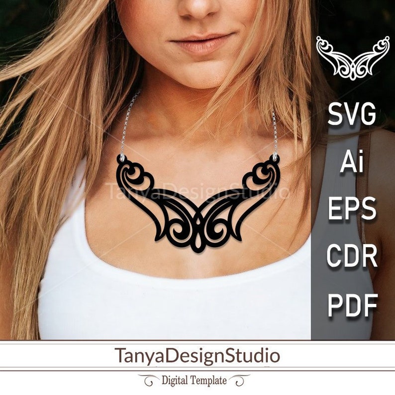 Necklace SVG Ai CDR Eps Pdf Necklace Cut File Leather - Etsy