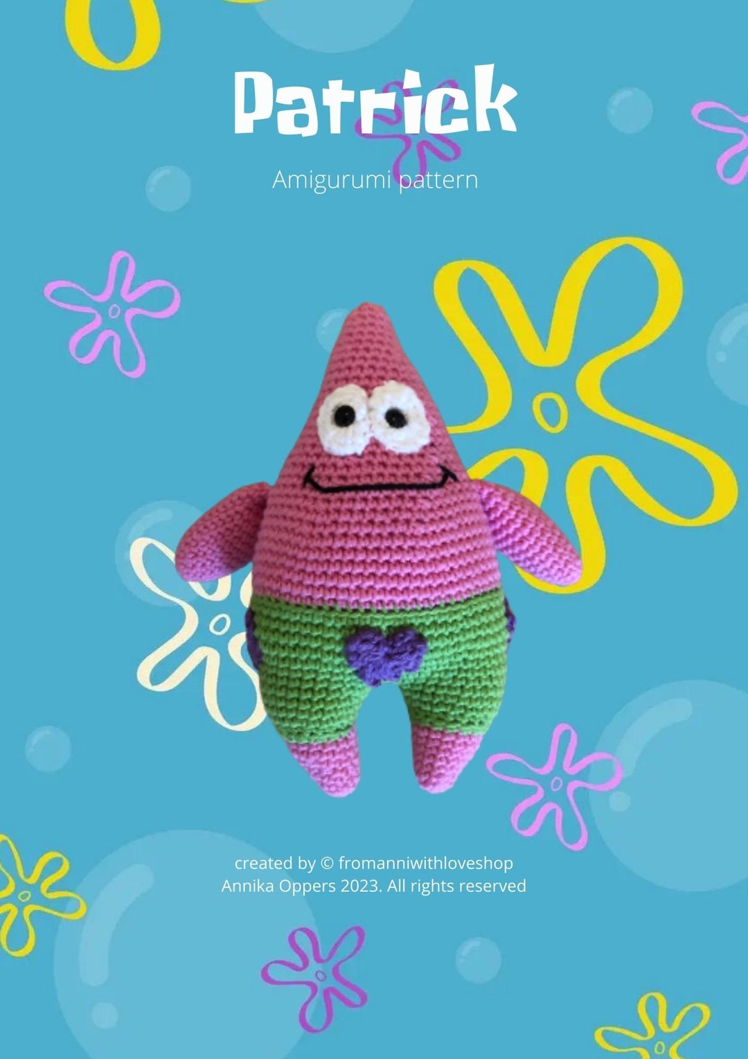 Patrick Amigurumi Crochet Pattern EN - Etsy