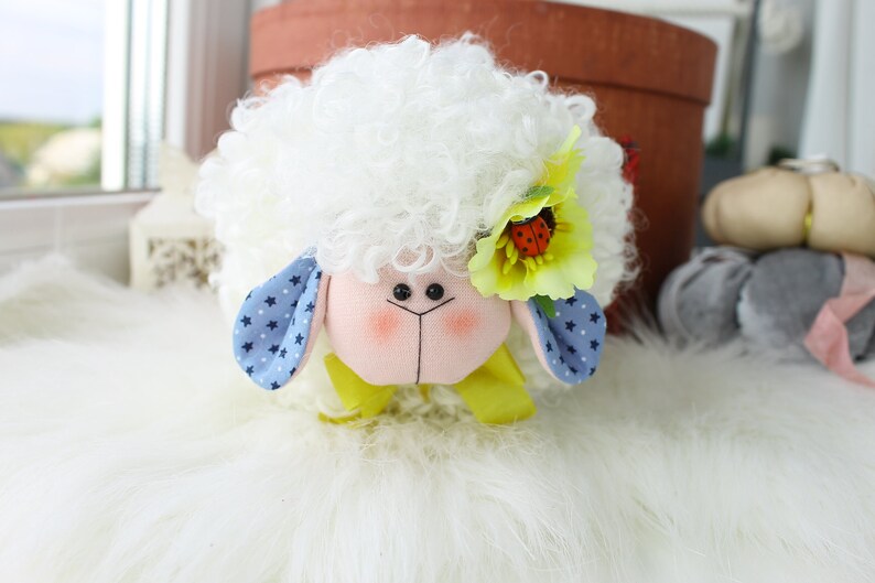Fur Sheep Doll Ukrainian Soft Toy Ukrainain Flag Tilda Lamb - Etsy