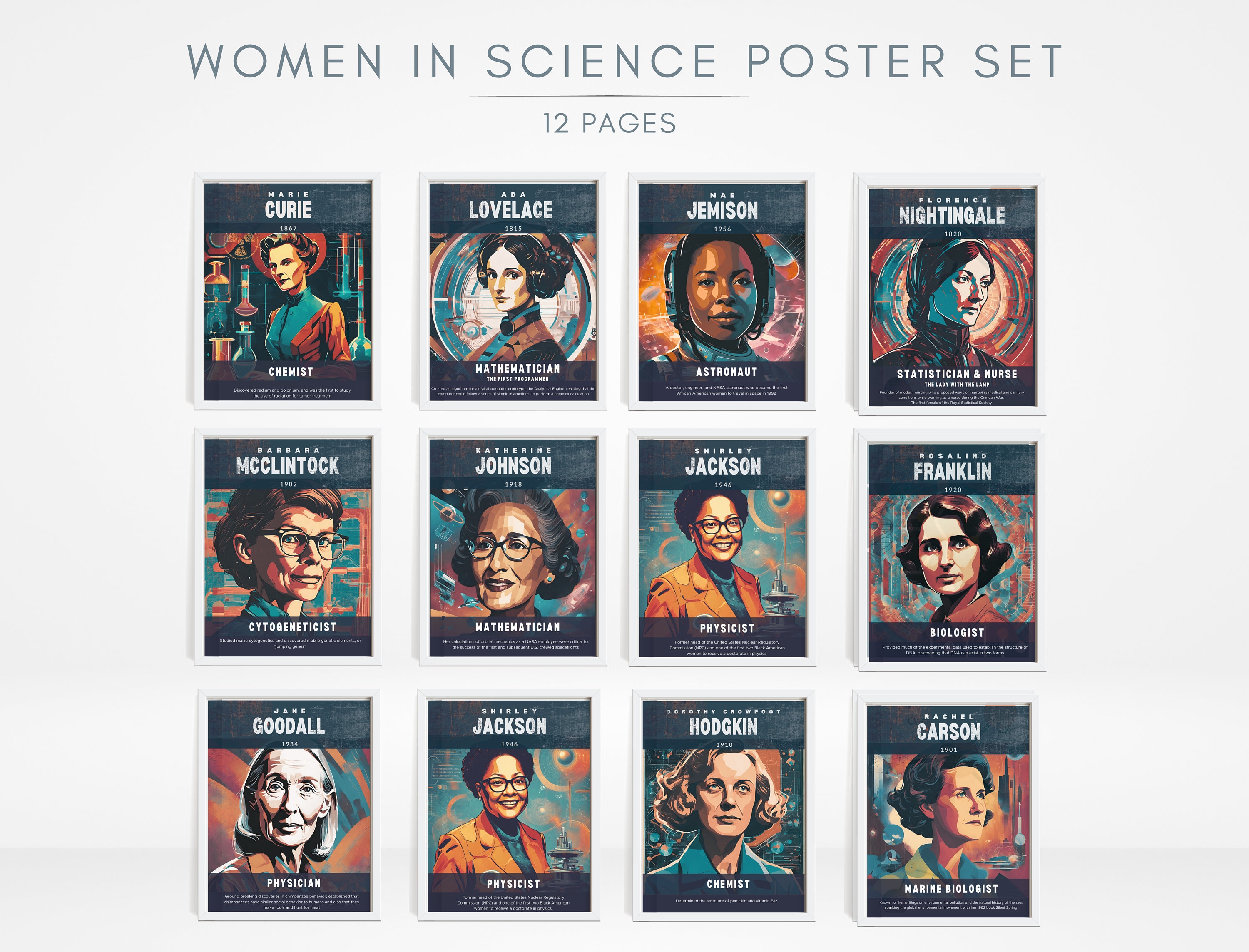 Famous Women Scientists Classroom Posters set of 16 /science Classroom ...