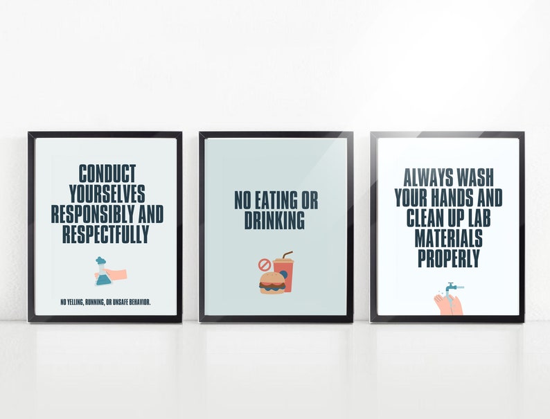 Science Classroom Lab Safety Posters / High School, Middle School ...