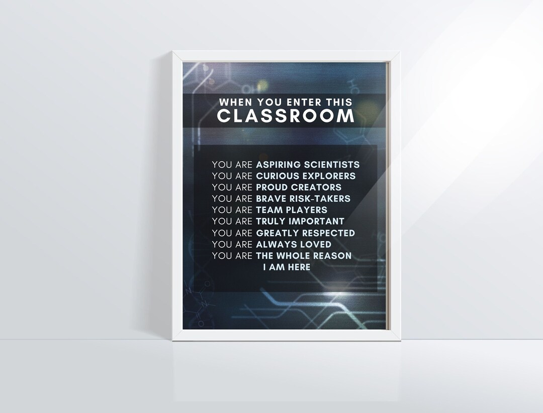 Motivational Science Classroom Poster / High School, Middle School ...