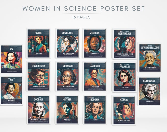 Women in Science Posters (set of 8) Printable, Science Classroom Decor ...