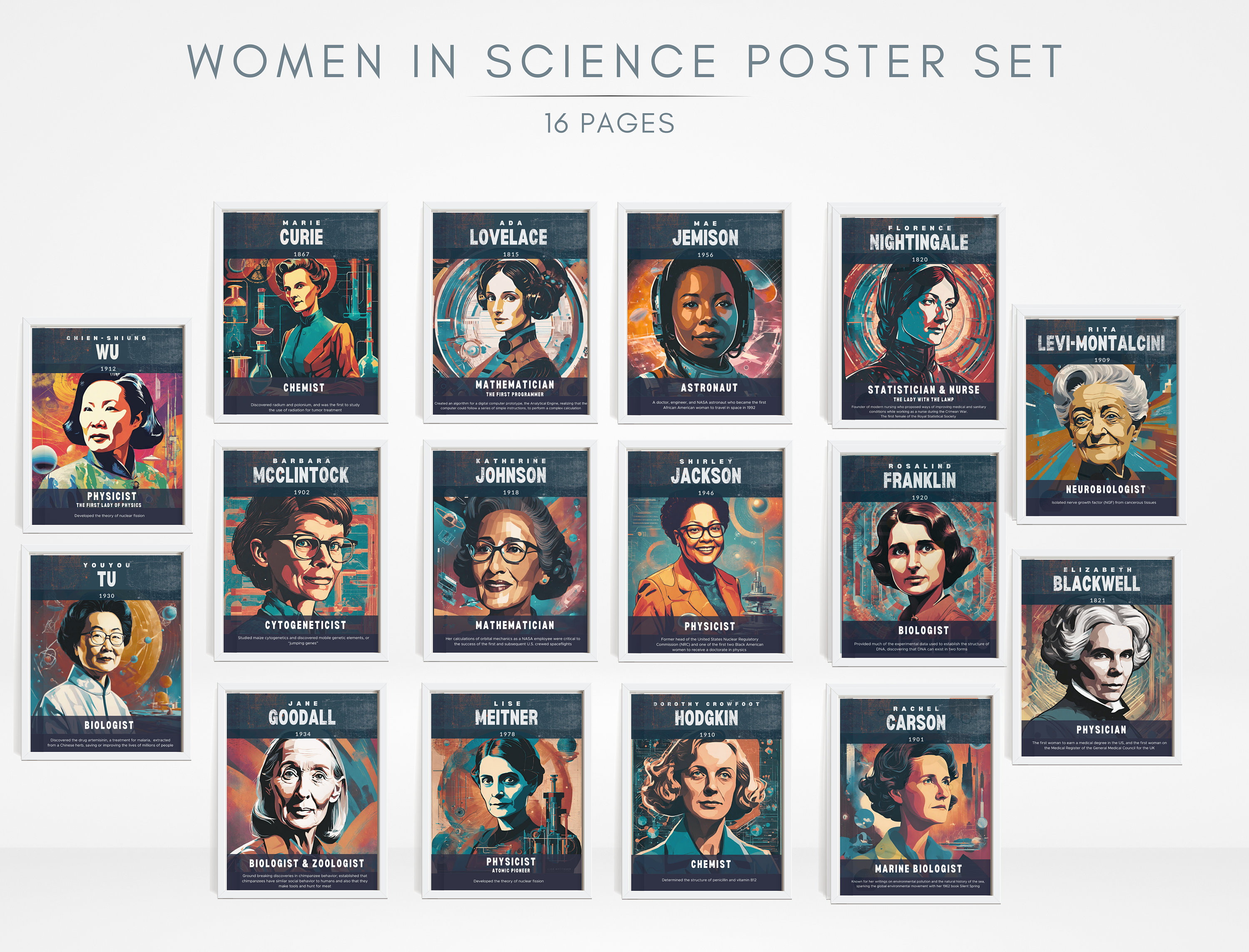 Famous Women Scientists Classroom Posters (set of 16) /science ...