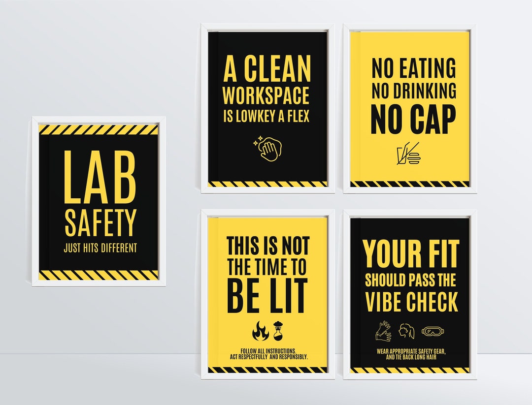 Funny Science Classroom Lab Safety Posters / High School, Middle School ...