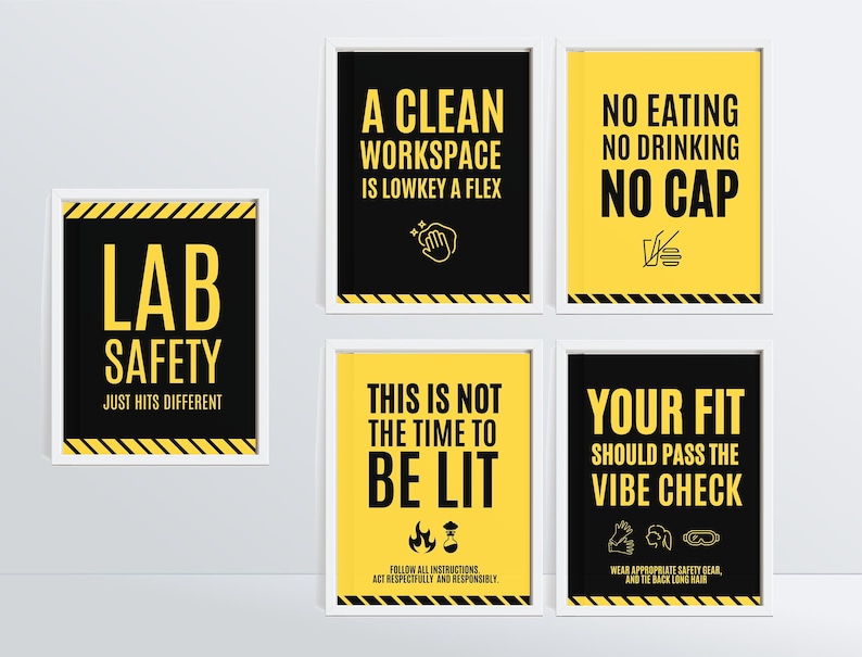Funny Science Classroom Lab Safety Posters / High School, Middle School ...