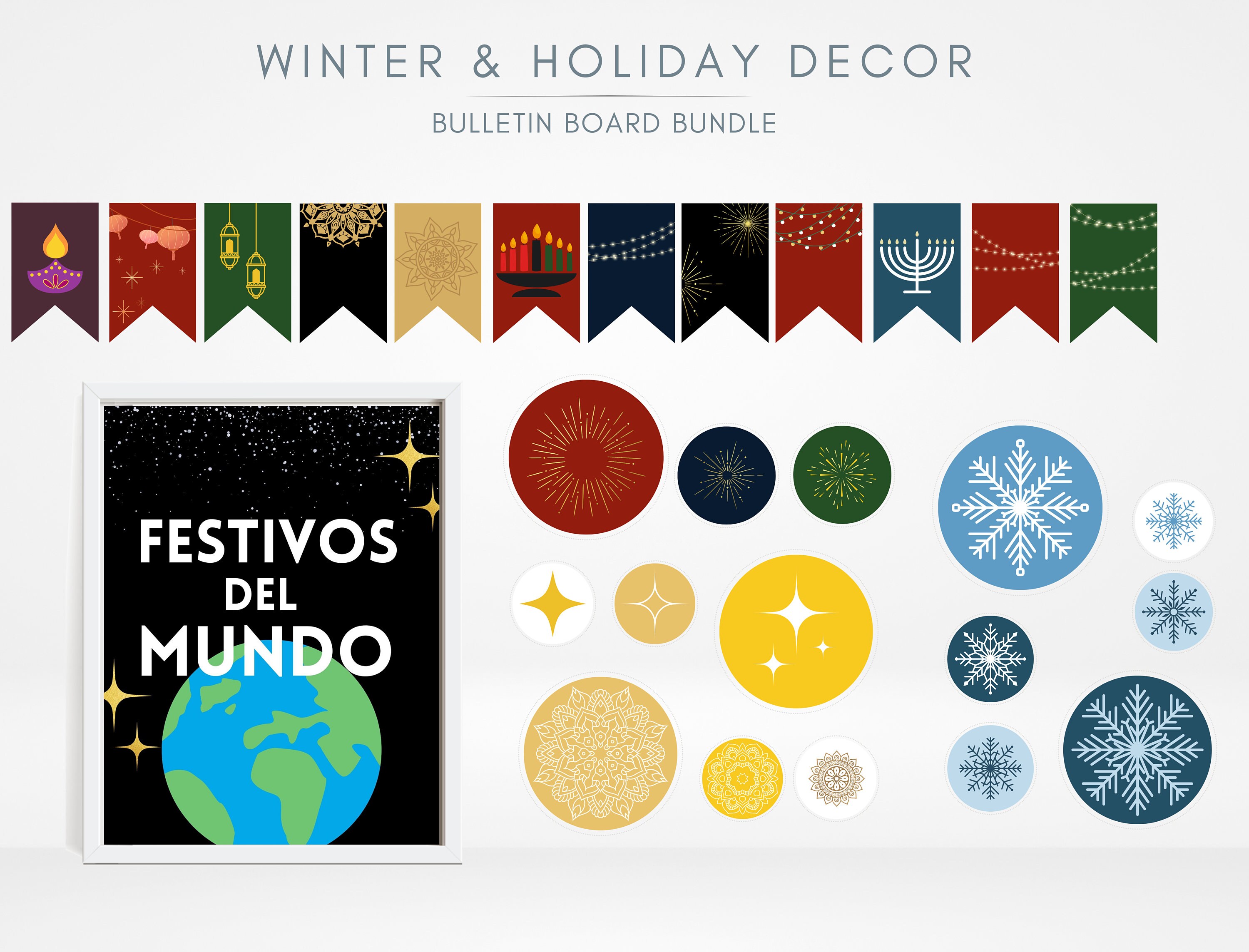 Spanish Holidays Around the World Printables/winter Holiday Bulletin ...