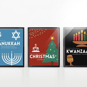 Holidays Around the World Poster Set: Winter Holiday Bulletin Board ...