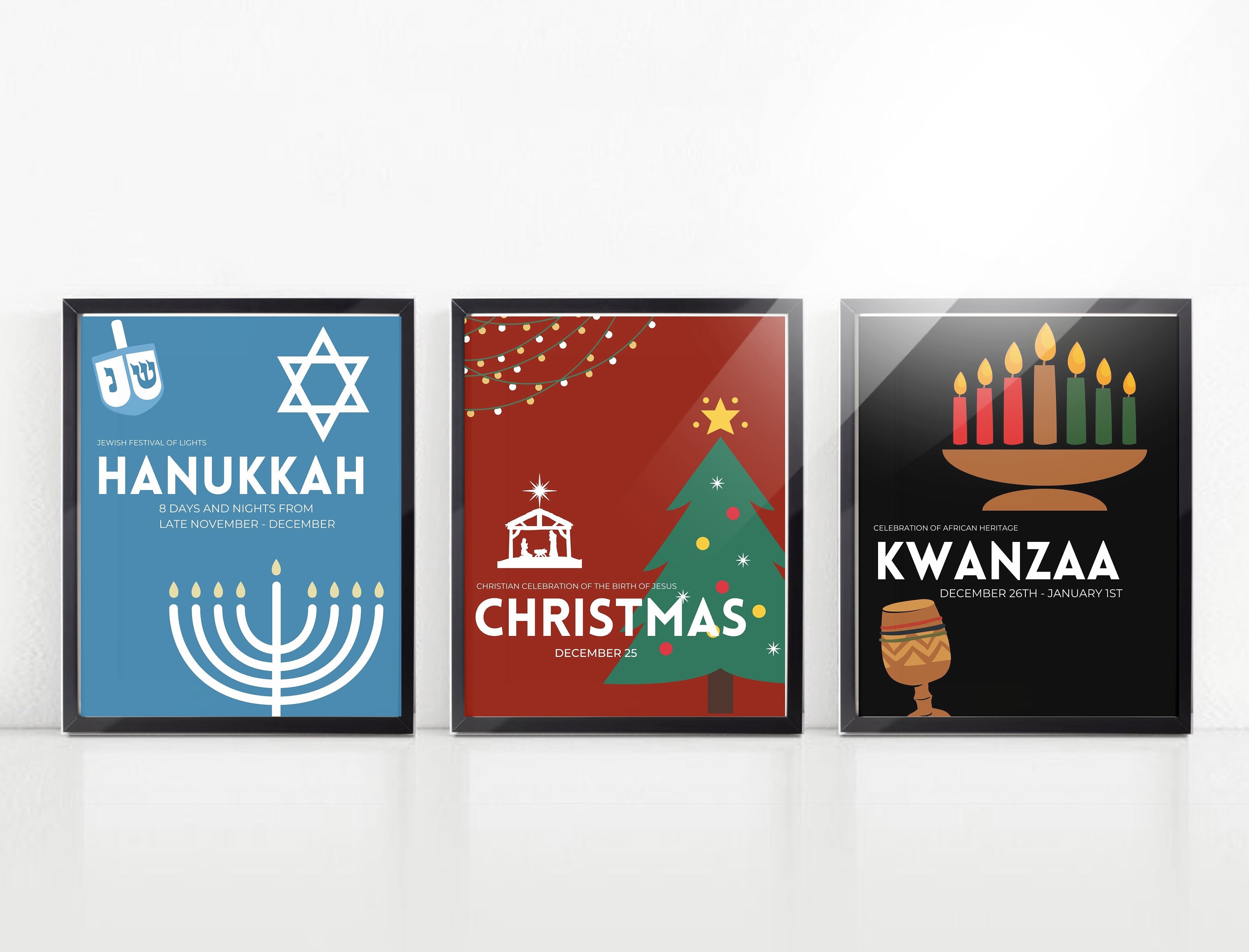 Holidays Around the World Poster Set: Winter Holiday Bulletin Board ...