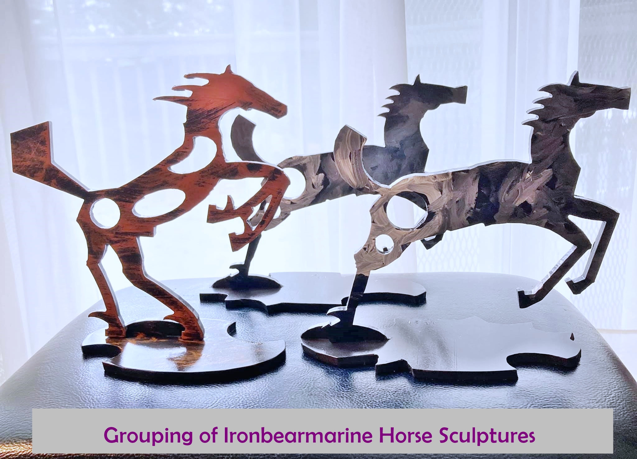 Rearing Pinto Horse Sculpture by Ironbearmarine Polychrome - Etsy