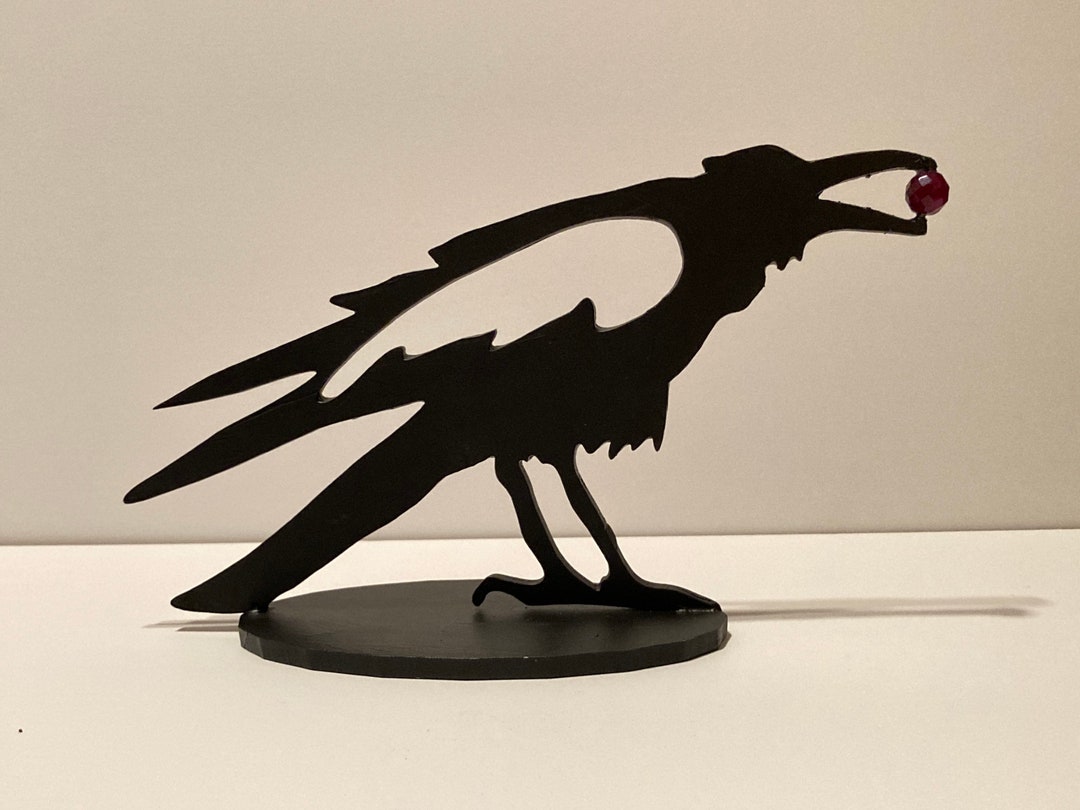 Goth Halloween Decor Raven Sculpture "thieving Raven" Handmade Pacific ...
