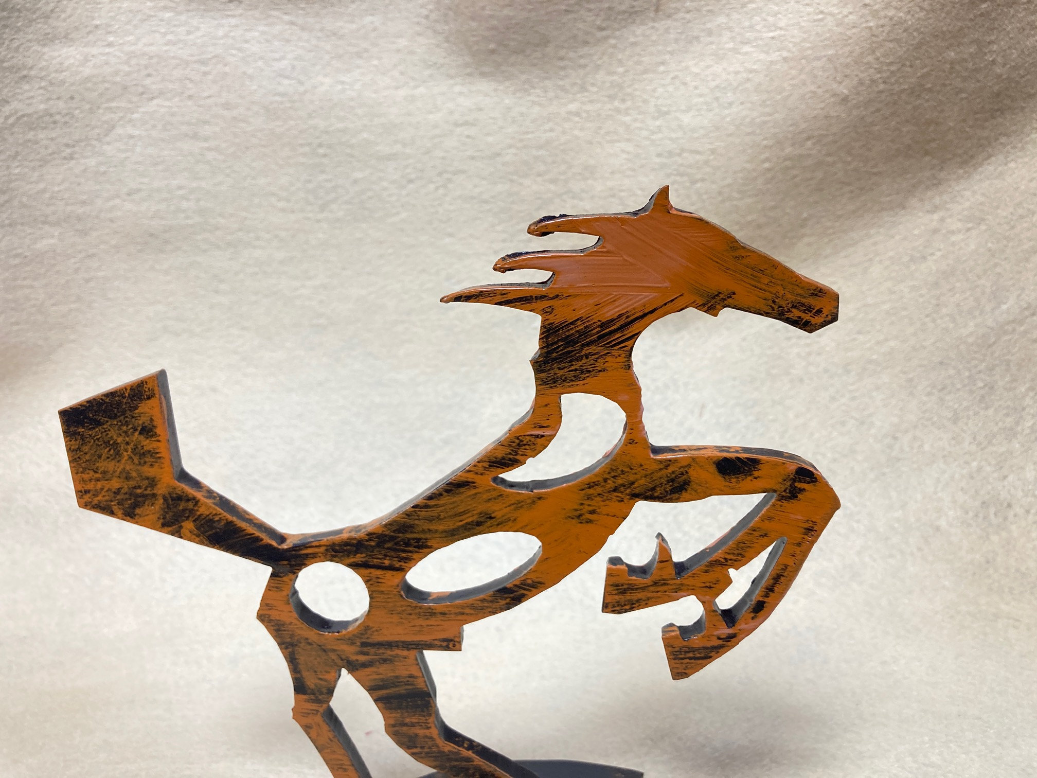 Rearing Pinto Horse Sculpture by Ironbearmarine Polychrome - Etsy