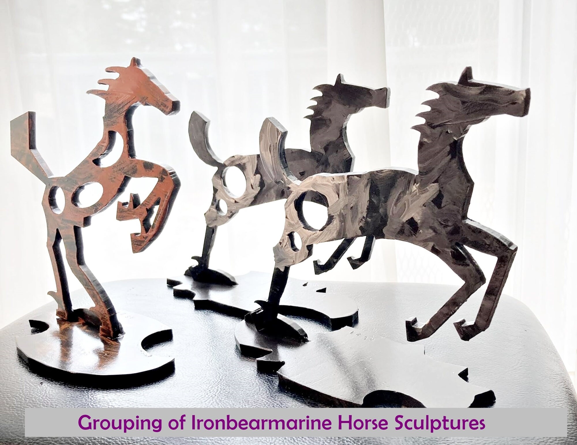 Rearing Pinto Horse Sculpture by Ironbearmarine Polychrome - Etsy