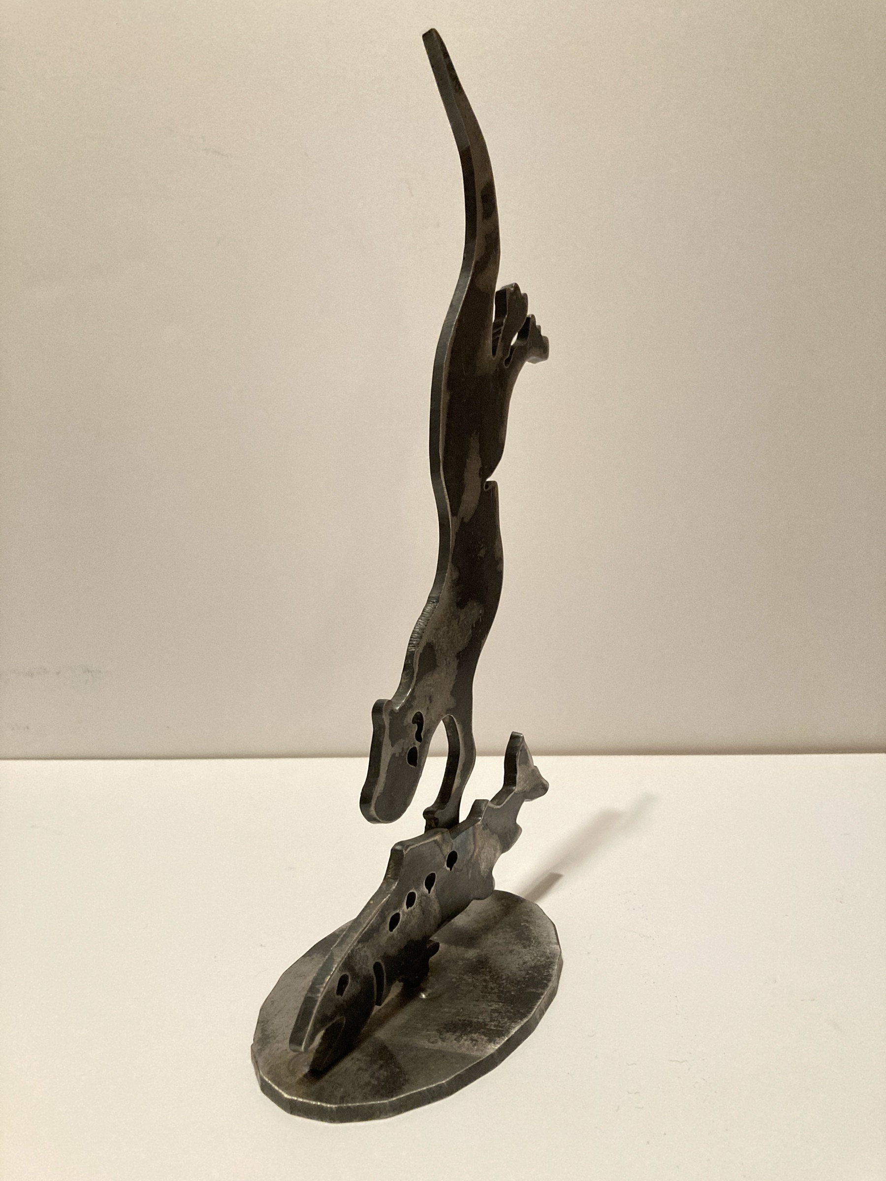 Diving Otter With Fish Handmade Original Steel Sculpture PNW Pacific ...