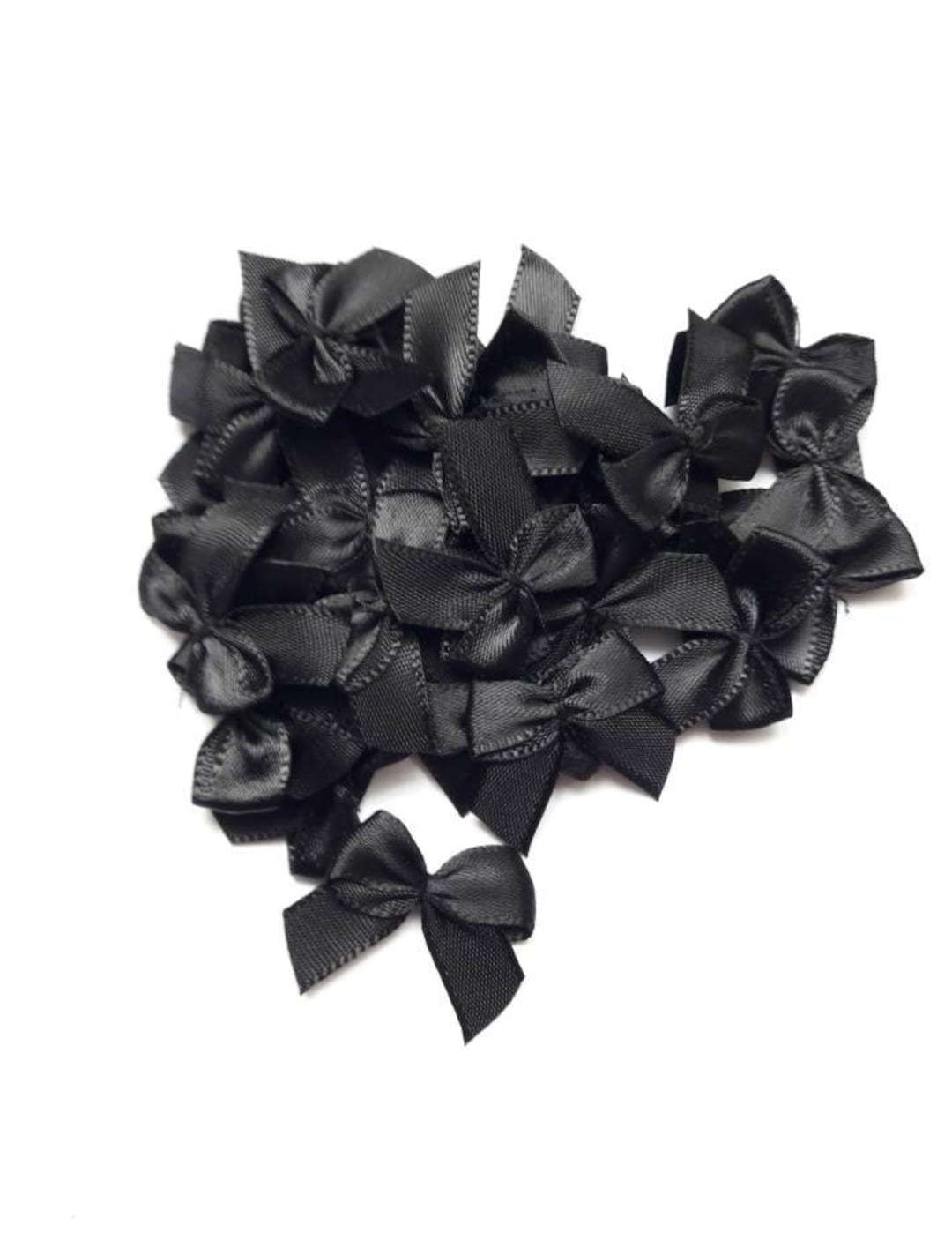 10 Small Black Satin Bows, +- 3 X 2.5 Cm - Etsy