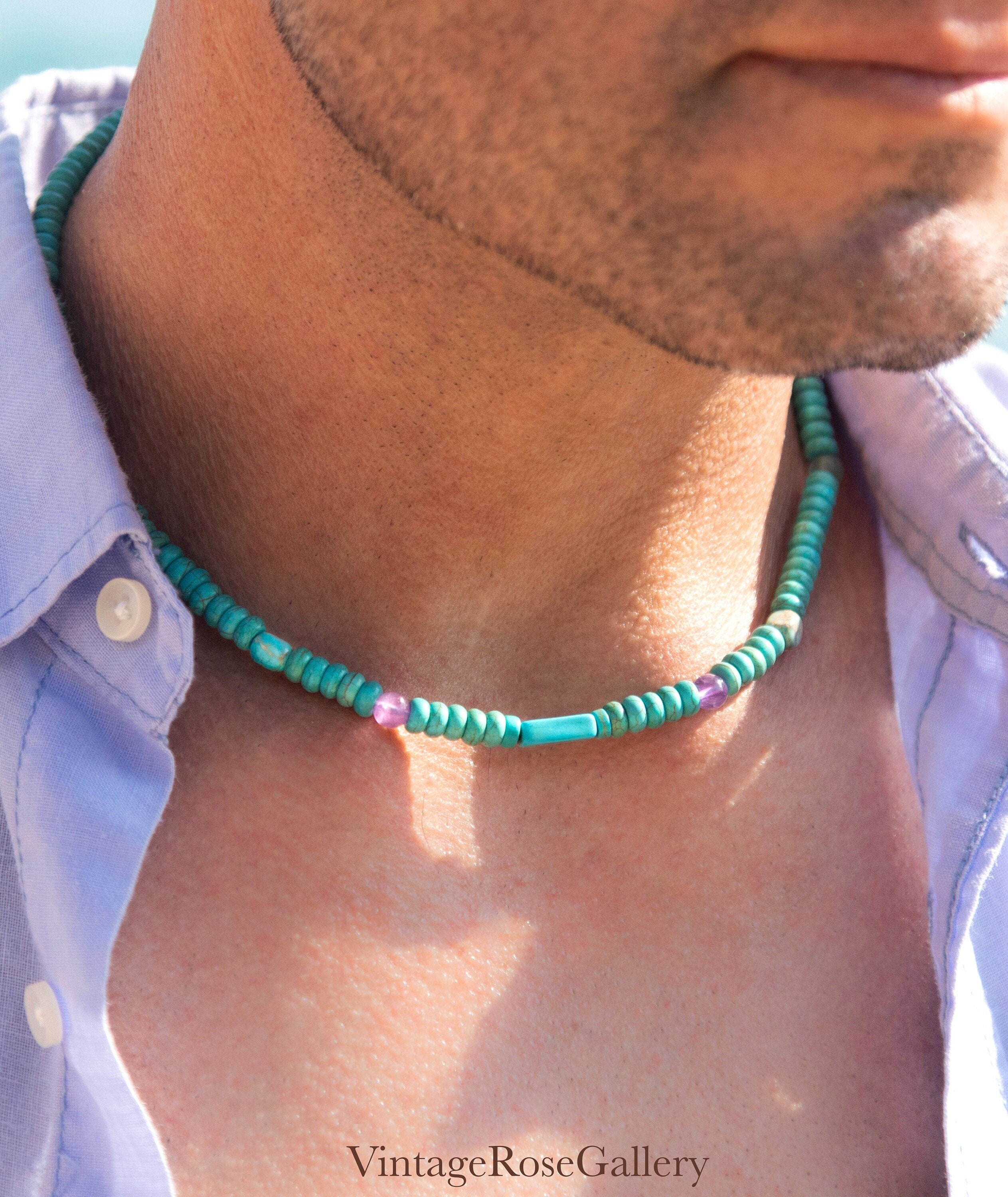Mens Surf Colourful Necklace, Mens Tribal Necklace , Mens Boho Necklace ...
