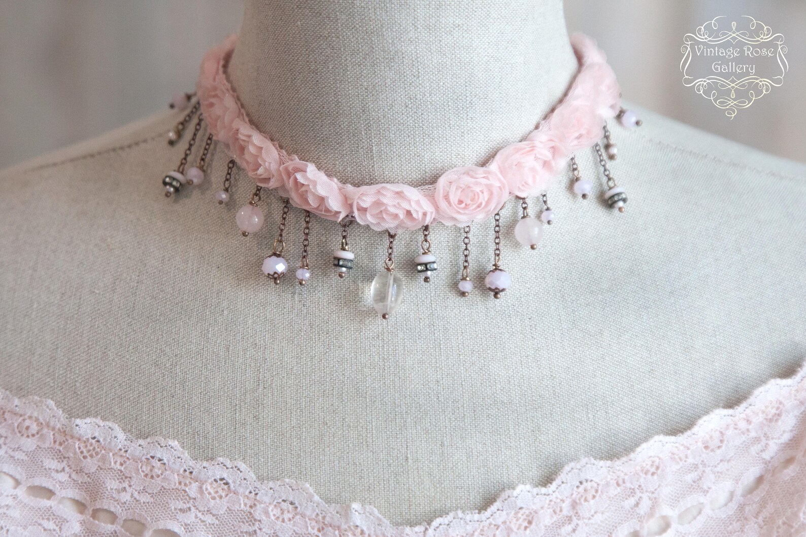 Bridal Pink Choker Pink Choker Lace Choker Wedding Tulle - Etsy