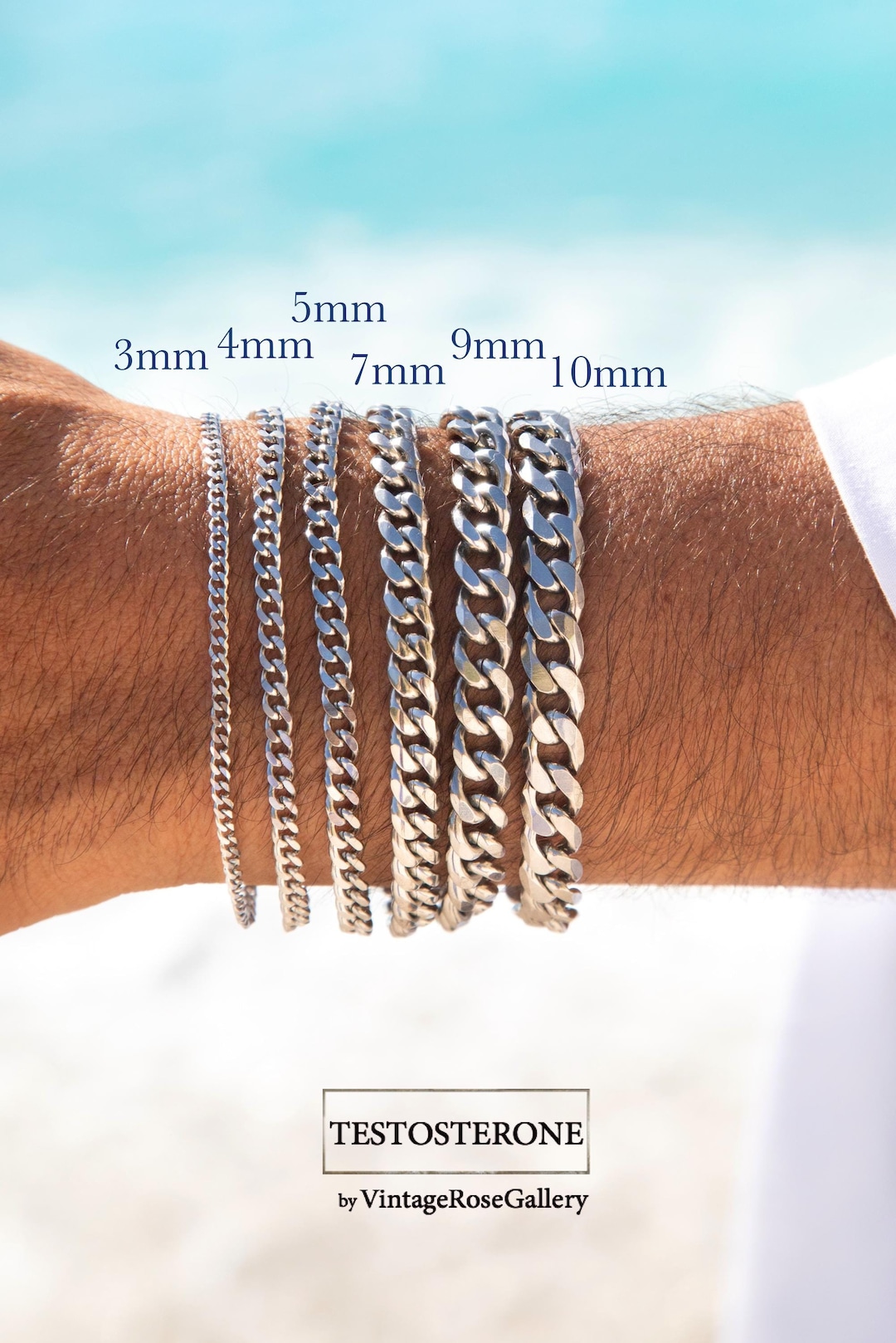 Herren Silber wasserdicht kubanische Armbänder, Edelstahl Kettenarmbänder, Herren Geschenke ...