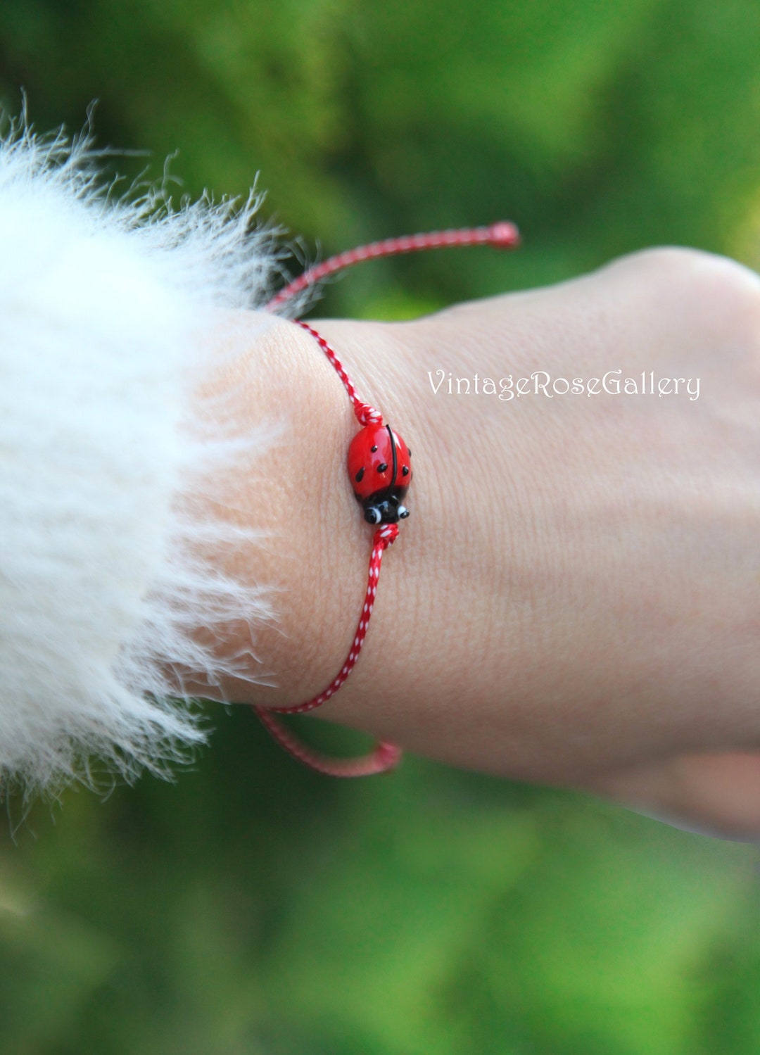 Ladybug March Bracelet Spring MARTIS Greek Bracelet, Martisor Bracelet ...