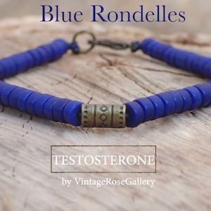 Mens Blue Bracelet Set: Lapis Lazuli, Leather, Boho Surfer Style - Etsy