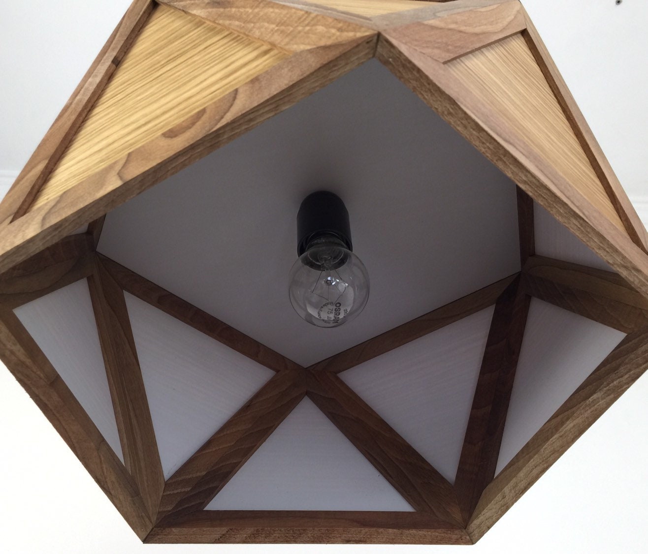 Pendant Light in Oak Veneer Shades European Walnut Frame - Etsy