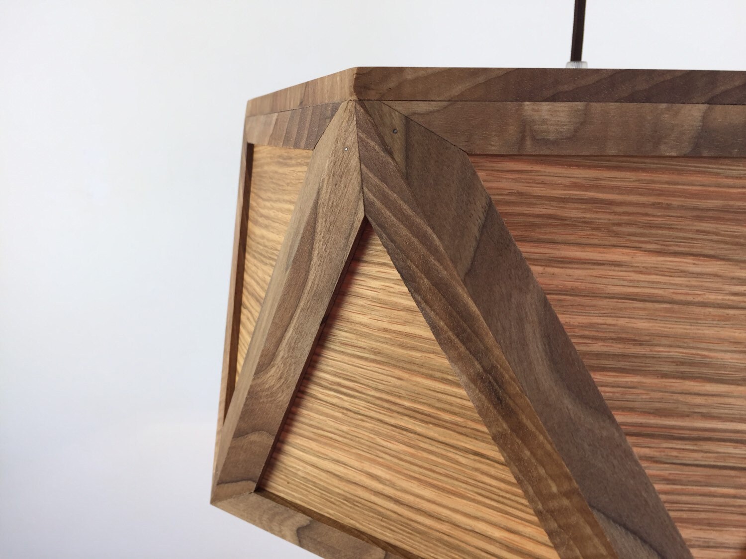 Pendant Light in Oak Veneer Shades European Walnut Frame - Etsy