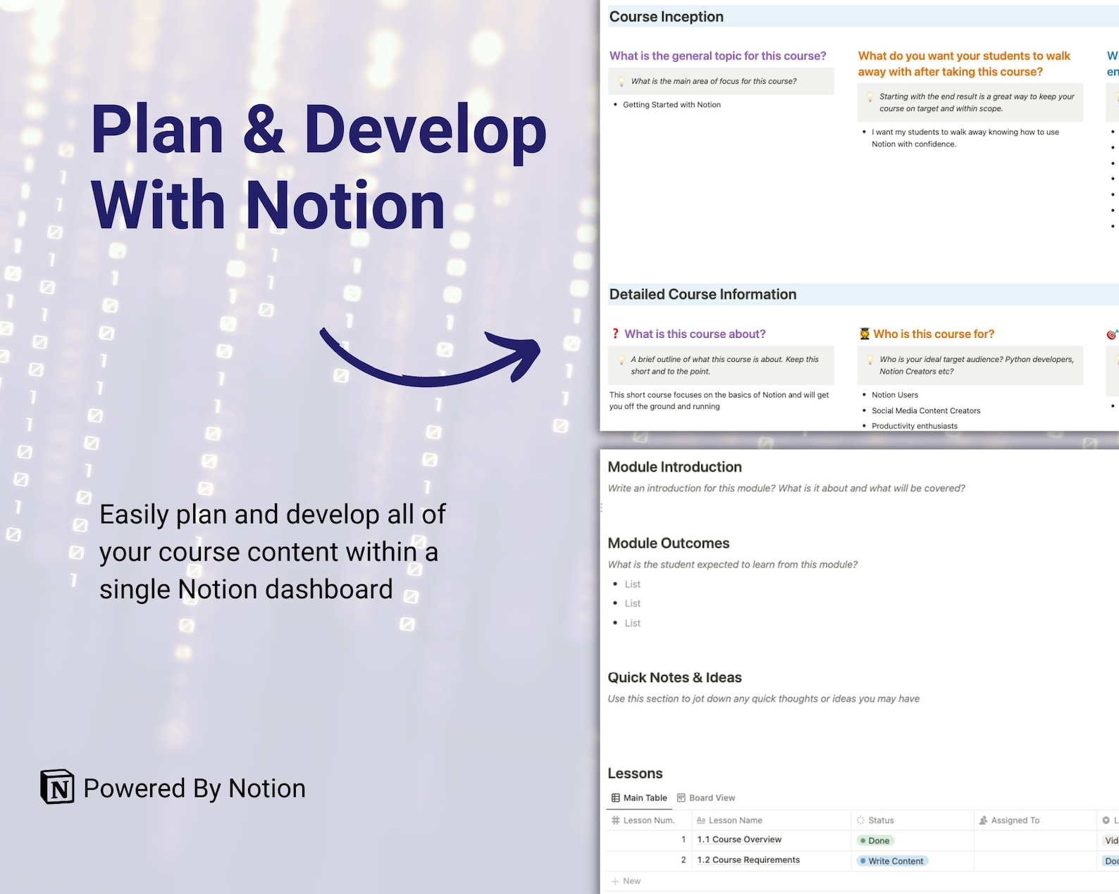 Course Creation Notion Dashboard Notion Template Course - Etsy