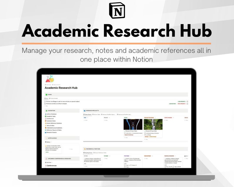 Notion Template Students, Academic Research Planner for Phd Students ...