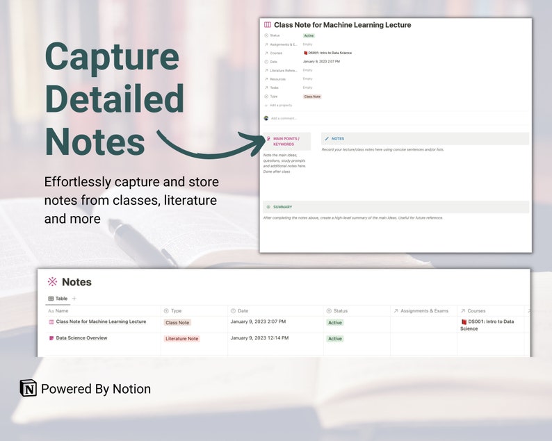 Notion Template Student Planner, Study Planner, Course Planner, College ...