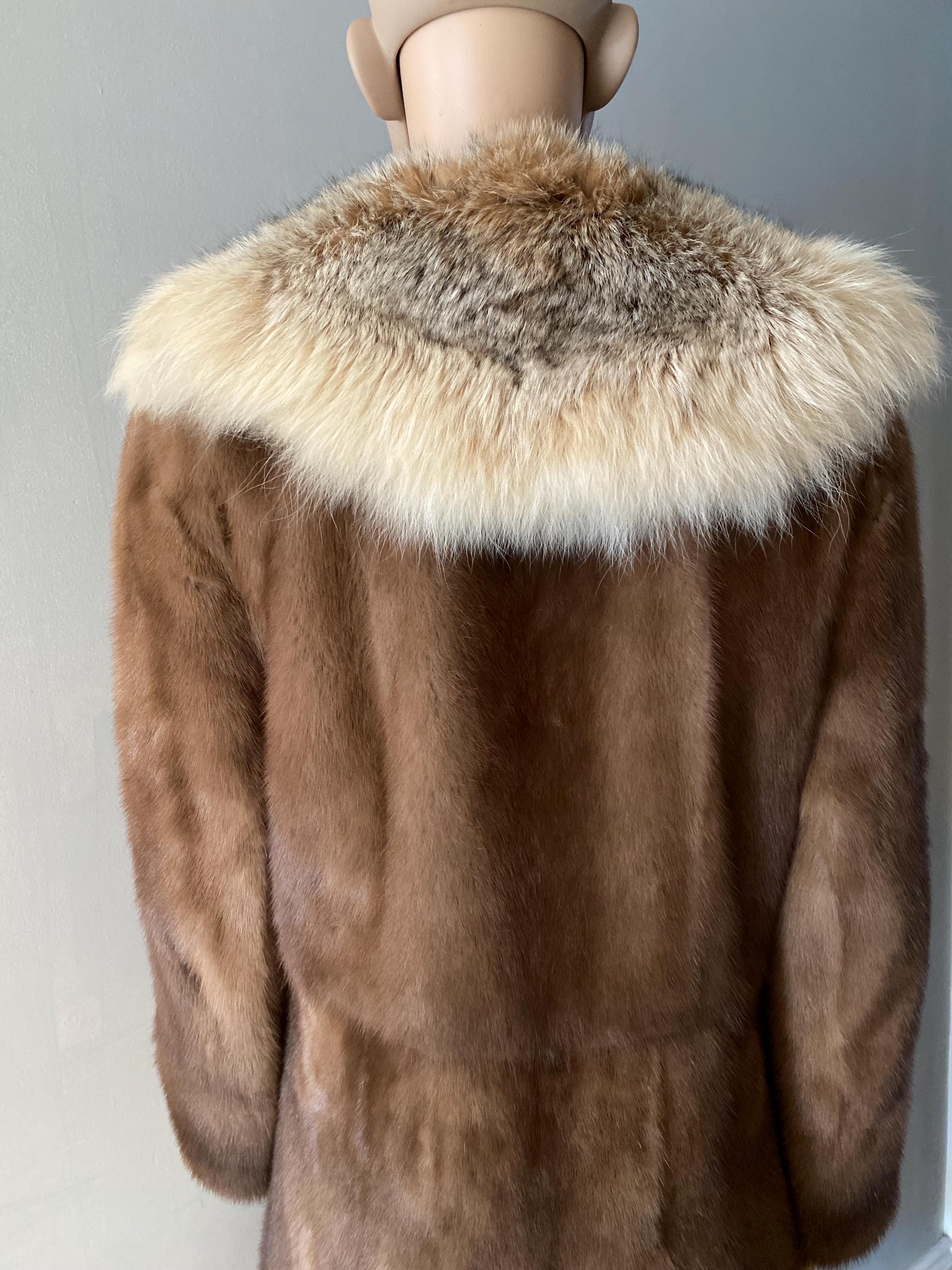 Gorgeous Vtg Brown Mink and Lynx Trims Fur Coat SIZE Small - Etsy