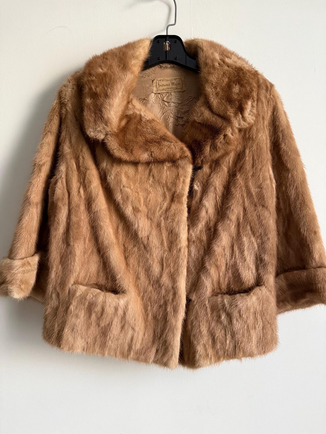 Vtg Light Brown Mink Fur Jacket Coat SIZE M-L - Etsy