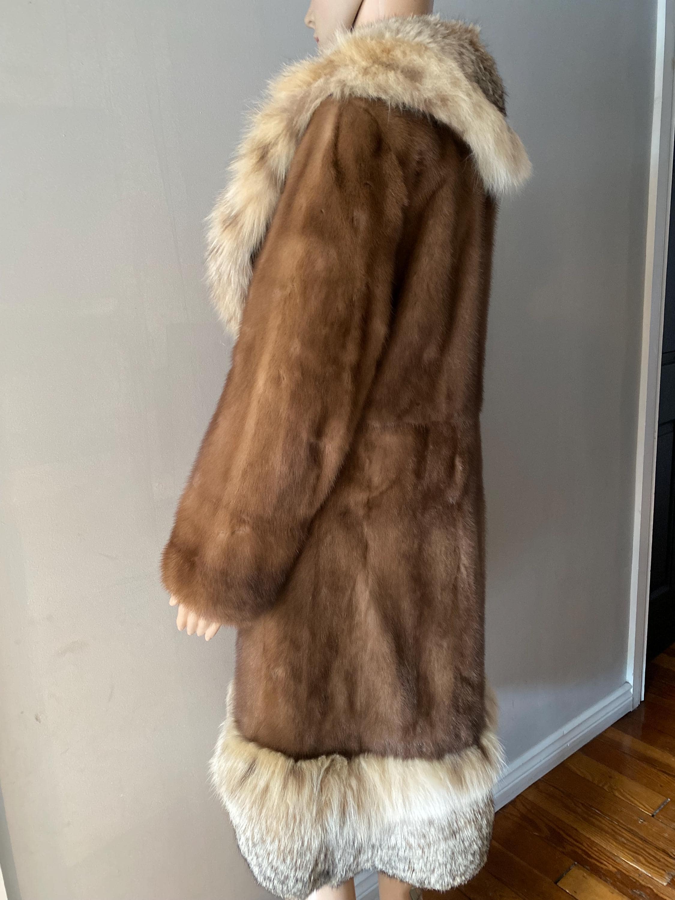 Gorgeous Vtg Brown Mink and Lynx Trims Fur Coat SIZE Small - Etsy