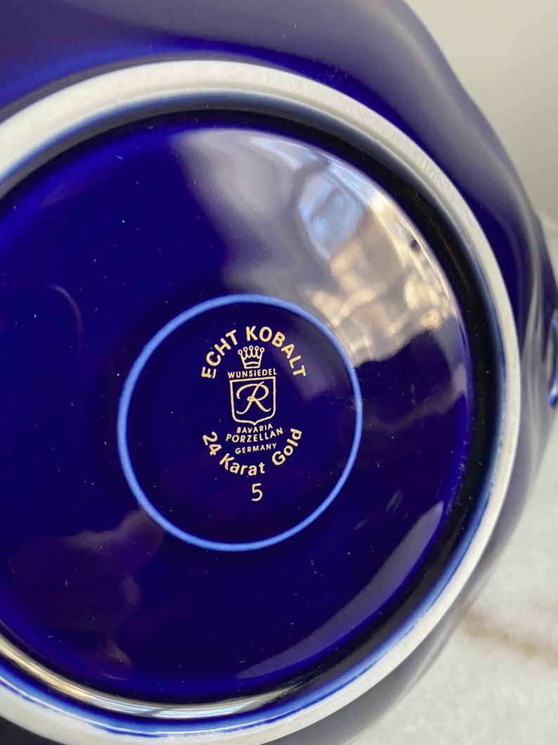 Vtg Echt Cobalt 24 Karat Gold 5 Plate Bavaria Porzellan - Etsy
