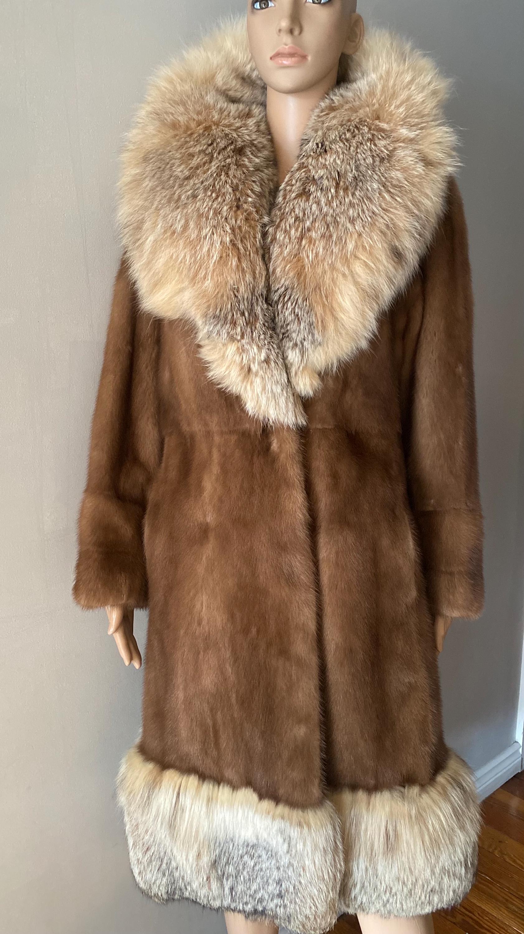 Gorgeous Vtg Brown Mink and Lynx Trims Fur Coat SIZE Small - Etsy