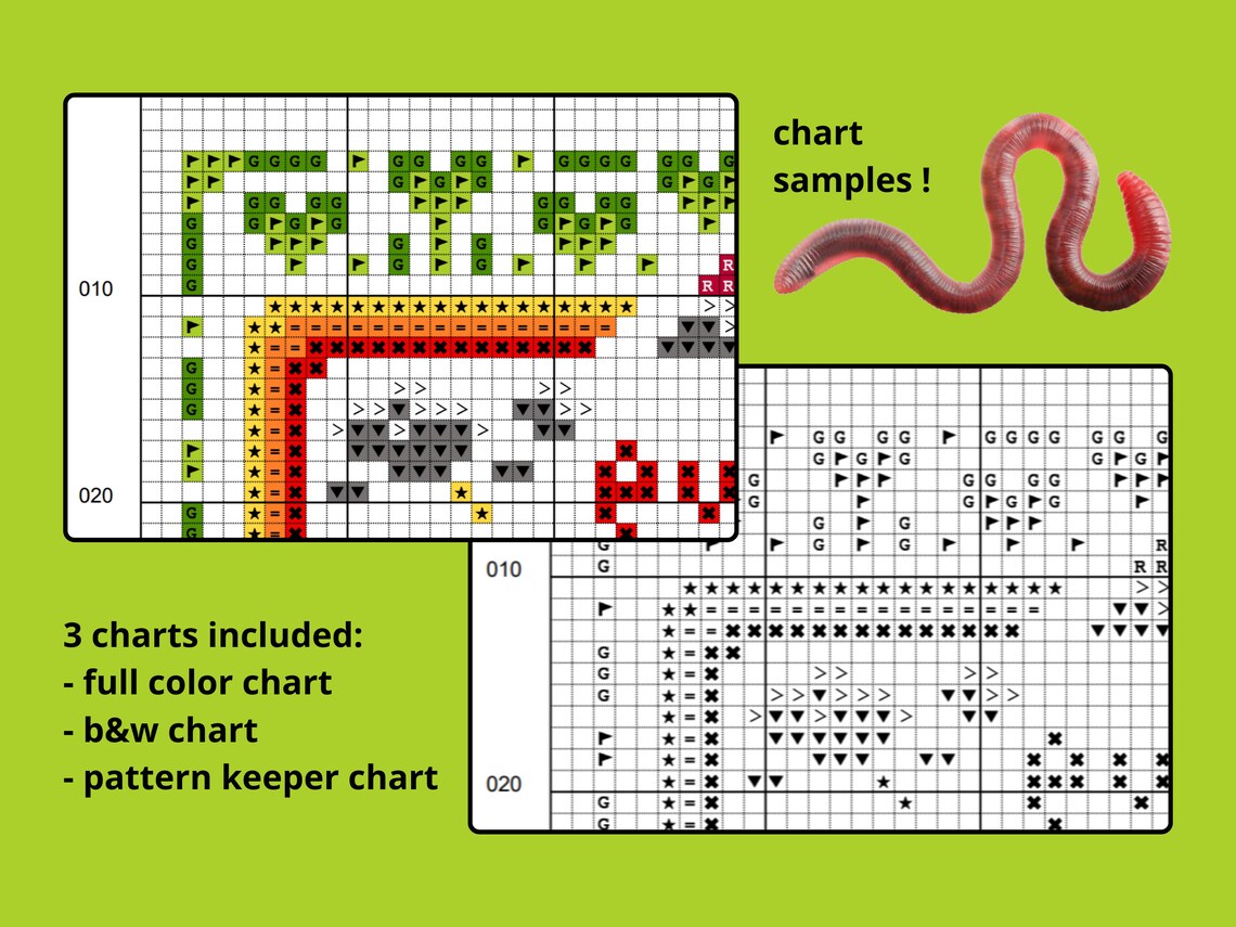 Arson Worm PDF Cross Stitch Pattern Digital Download Pattern, Even A ...