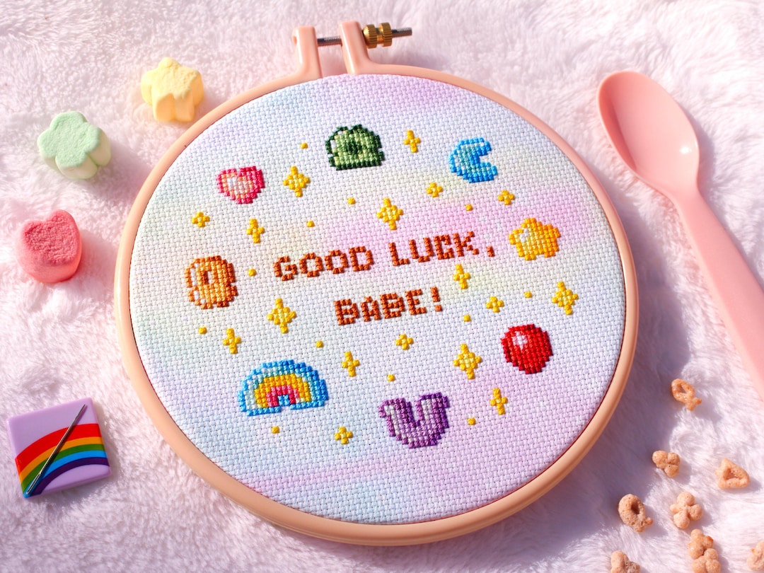 Good Luck, Babe! PDF Cross Stitch Pattern | Lucky Charms Cross Stitch ...