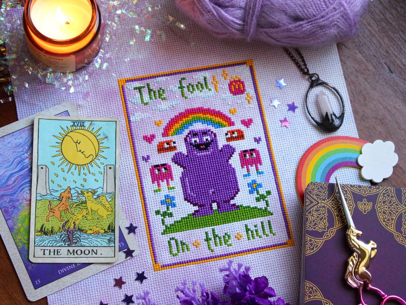 Grimace Cross Stitch Pattern PDF - the Fool - Fast Food Friends 90s ...