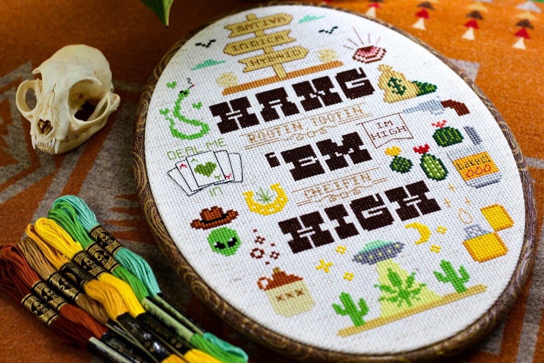 Hang Em' High PDF Cross Stitch Pattern Sampler Western Cross Stitch ...