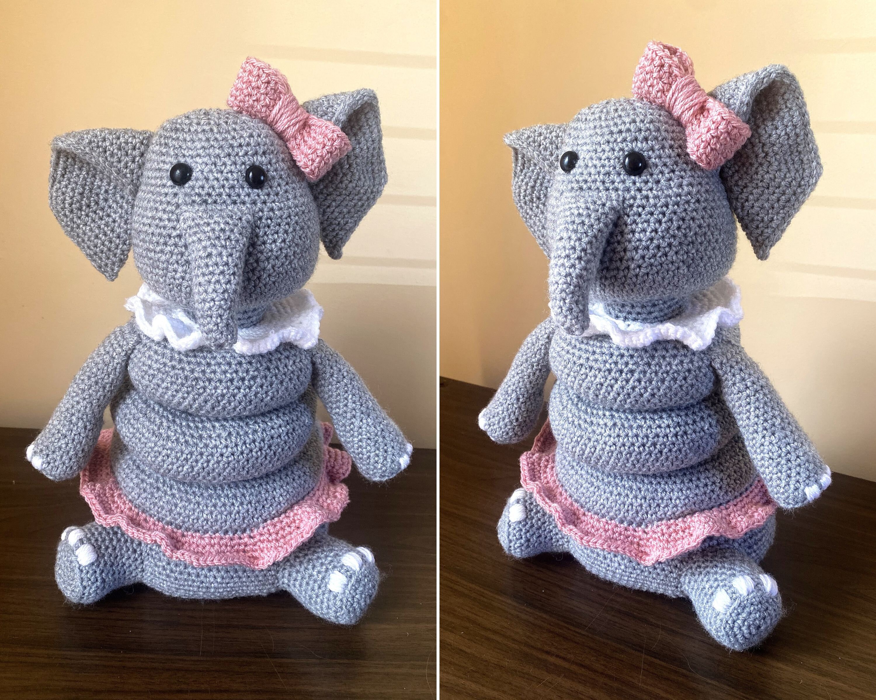 Crochet Elephant Ring Stacker Pattern: Amigurumi Baby Toy (PDF) - Etsy