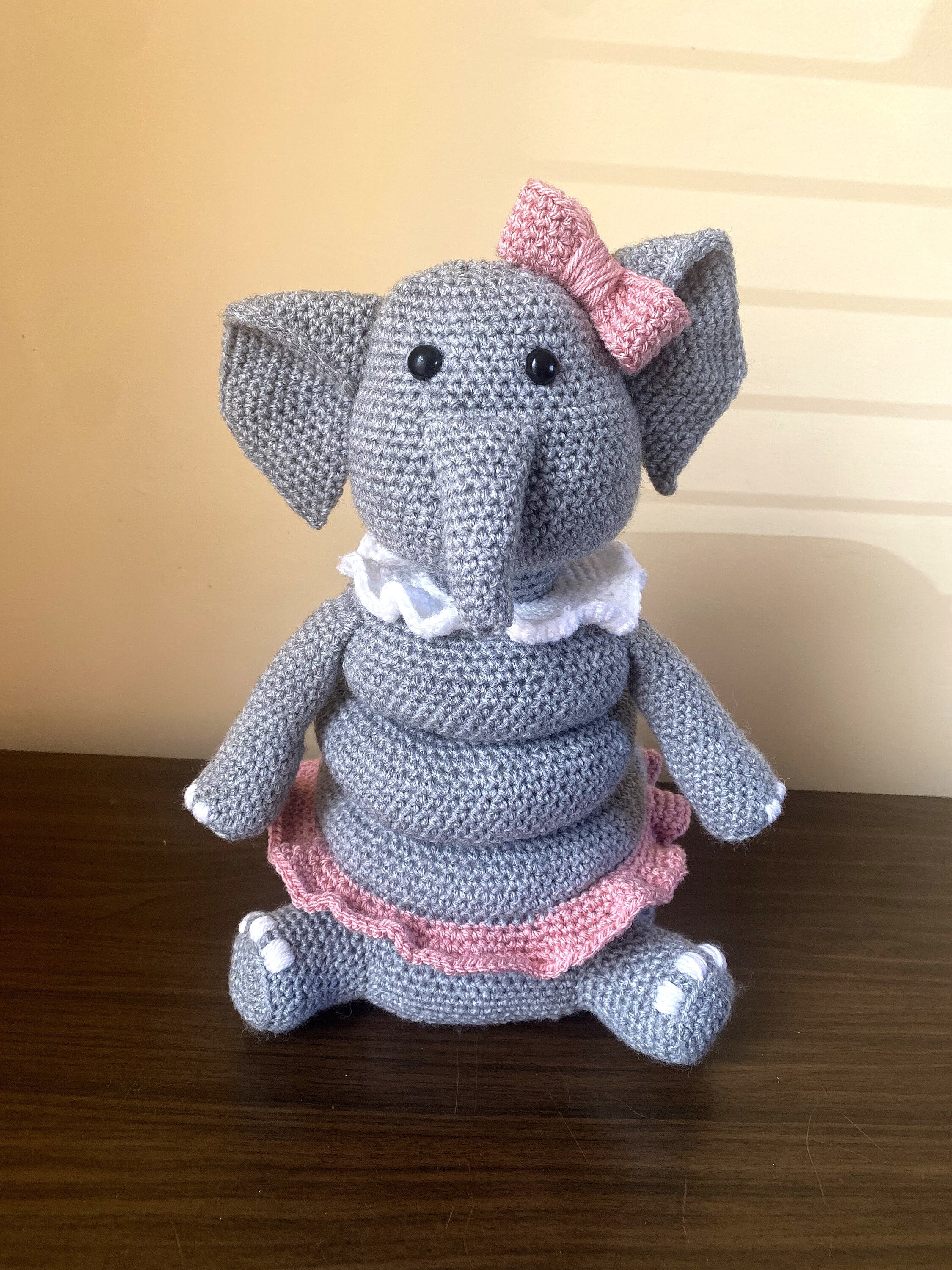 Crochet Elephant Ring Stacker Pattern: Amigurumi Baby Toy (PDF) - Etsy