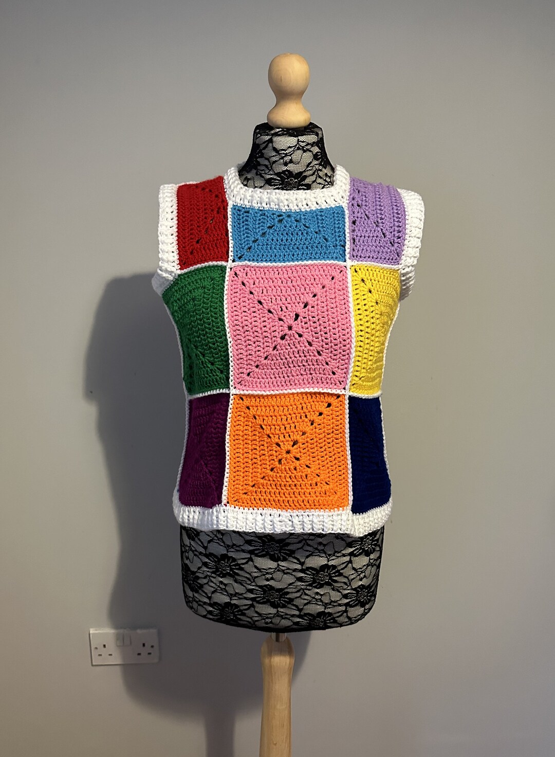PDF Crochet Pattern | Granny Square Vest | Crochet Vest | Granny ...