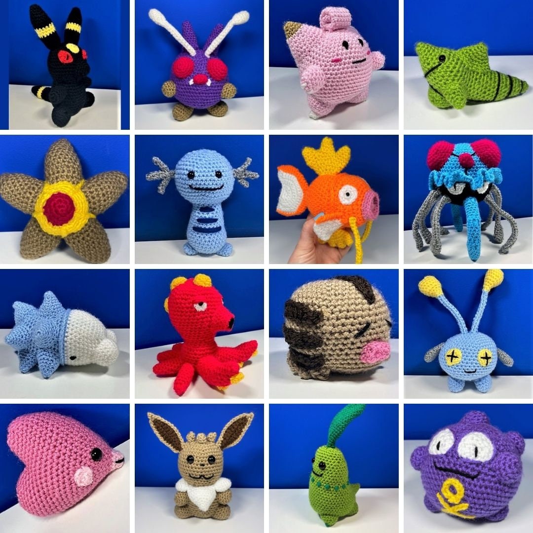 PDF Crochet Pattern | 16 Pokémon Crochet Patterns | Amigurumi Patterns ...