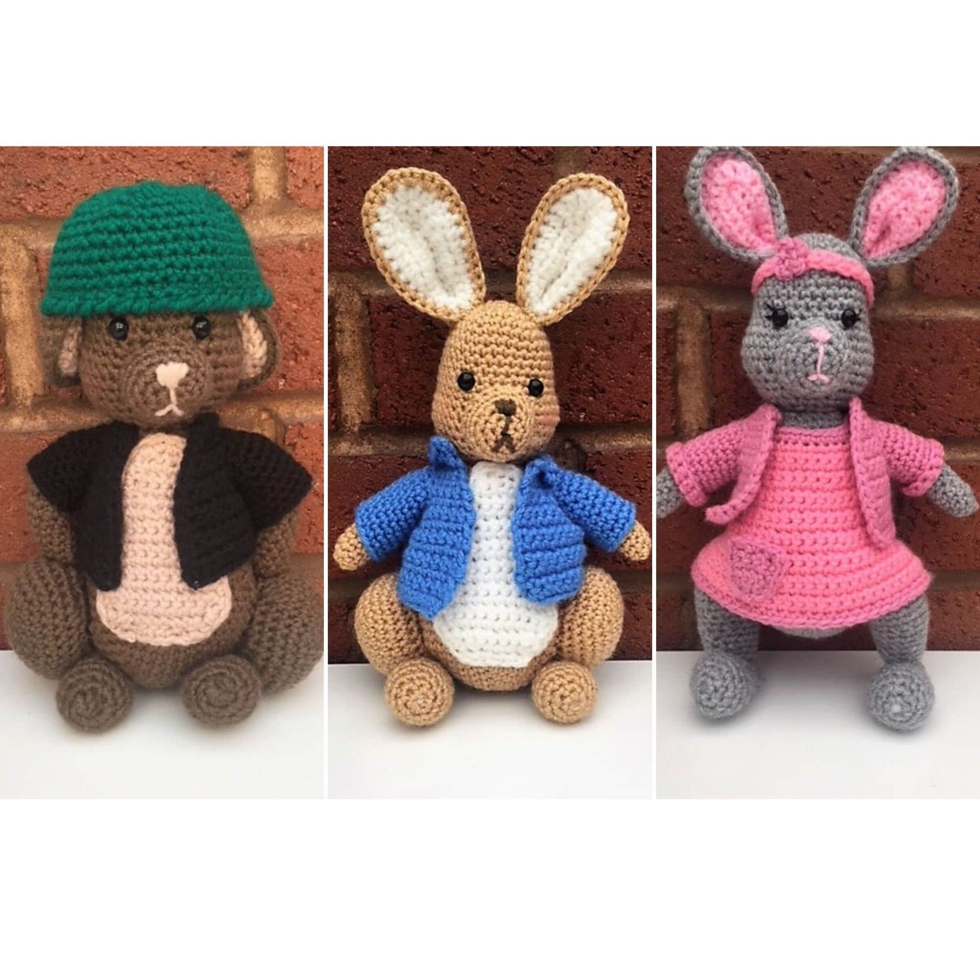 PDF Crochet Pattern | 3 Crochet Rabbits | Amigurumi Patterns | Crochet ...