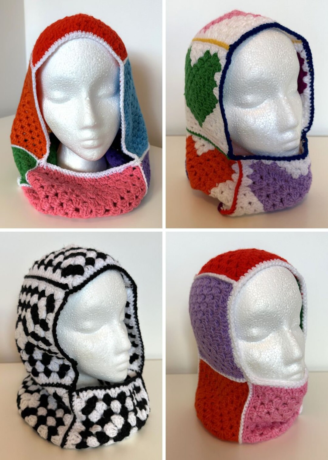 PDF Crochet Pattern Granny Square Balaclava Crochet Balaclava Granny ...