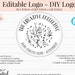 Editable Logo, Round Logo, Boutique DIY Logo, Retro Logo, DIY Logo ...